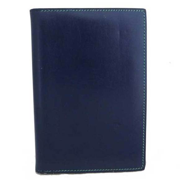 Hermes | Accessories | Hermes Notebook Cover Leather Navy Blue X Green ...